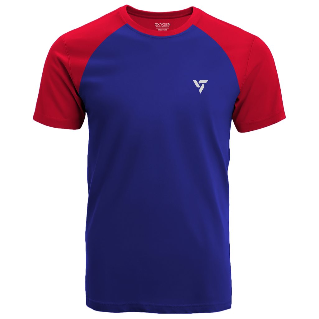 Royal Blue & Electric Red Sports T-Shirt | Men's Activewear & Sportswear