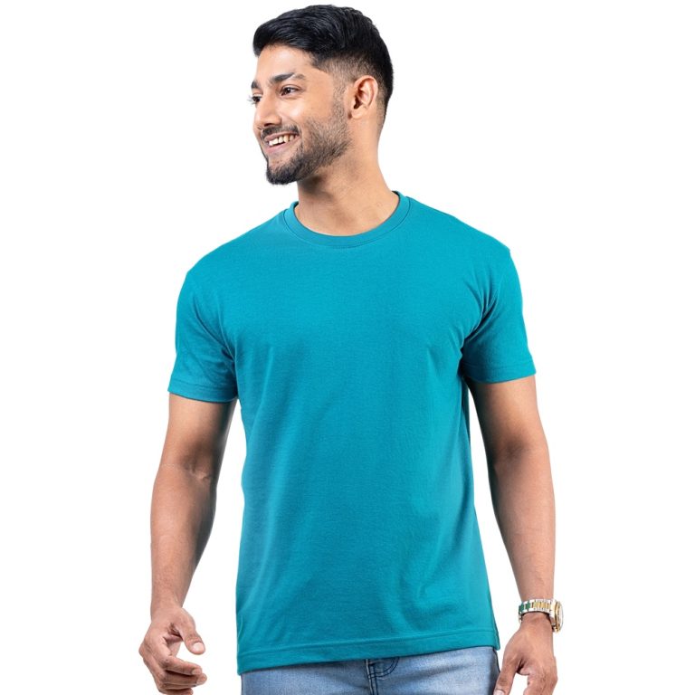 Teal Blue Men's Crew Neck T Shirt | Premium Menswear at Best Value Prices