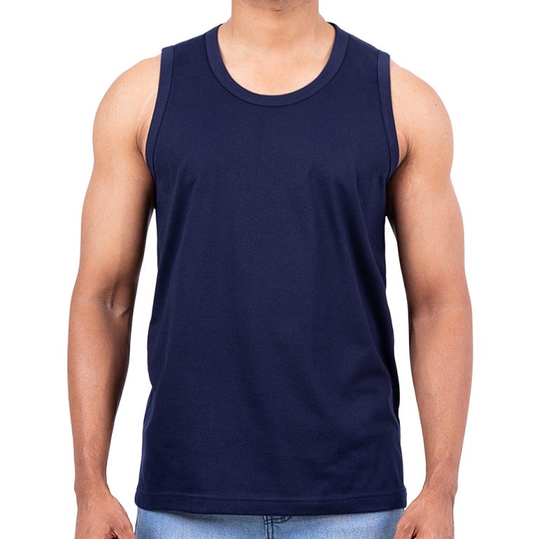 Navy Blue Casual Tank Top | T-Shirt Republic